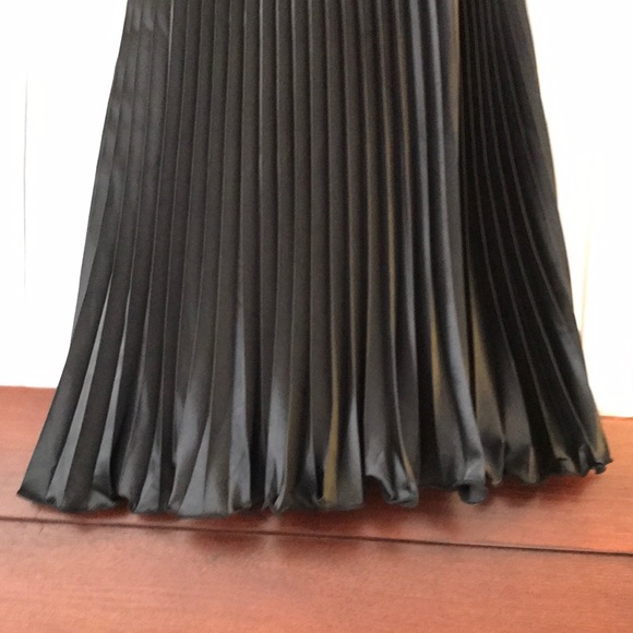 Dresses | Pleated Satin Black Dress Brand New | Poshmark